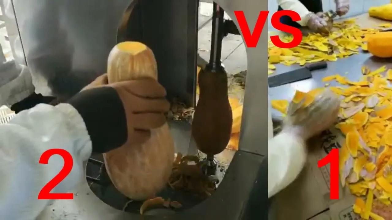 butternut squash peeler machine éplucheuse courge musqué Citrouille