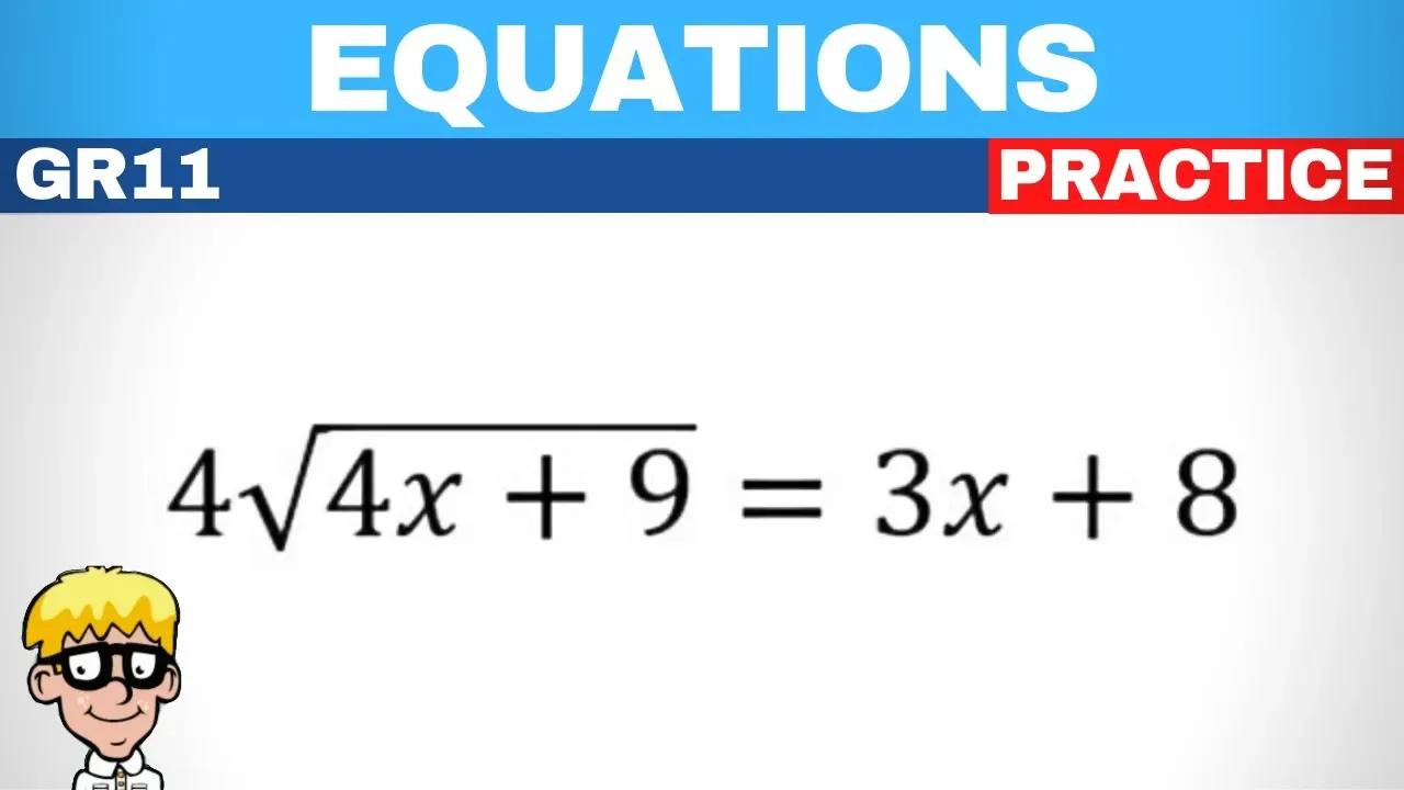 Square root equations grade 11