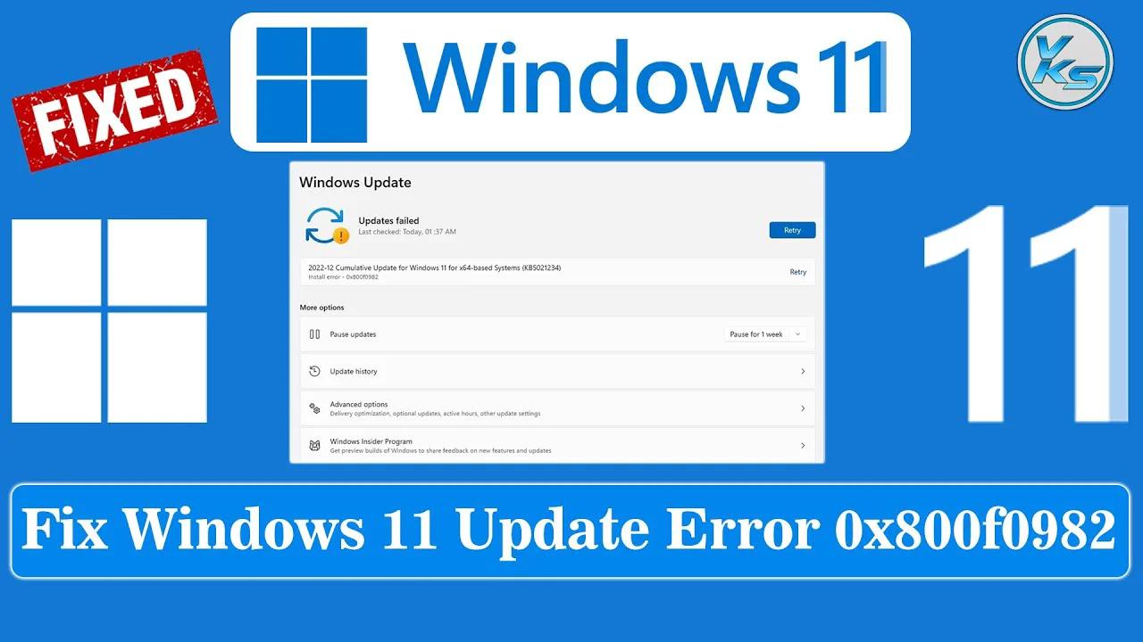 Troubleshoot Windows 11 Update Error 0x800f0982 [FIX]