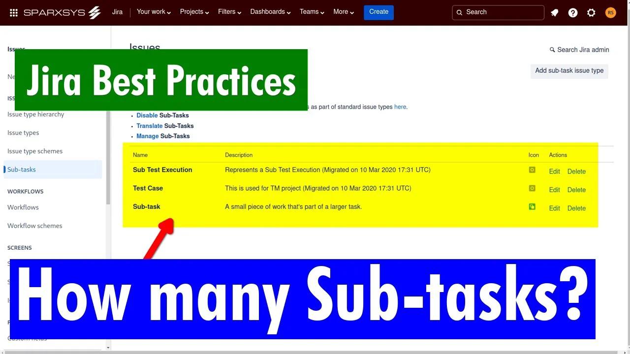 Jira Best Practices How Many Sub Tasks In Jira
