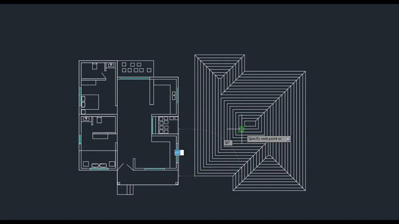 AutoCAD Basic | Easy and Simple method of Slope Roof using AutoCAD ...
