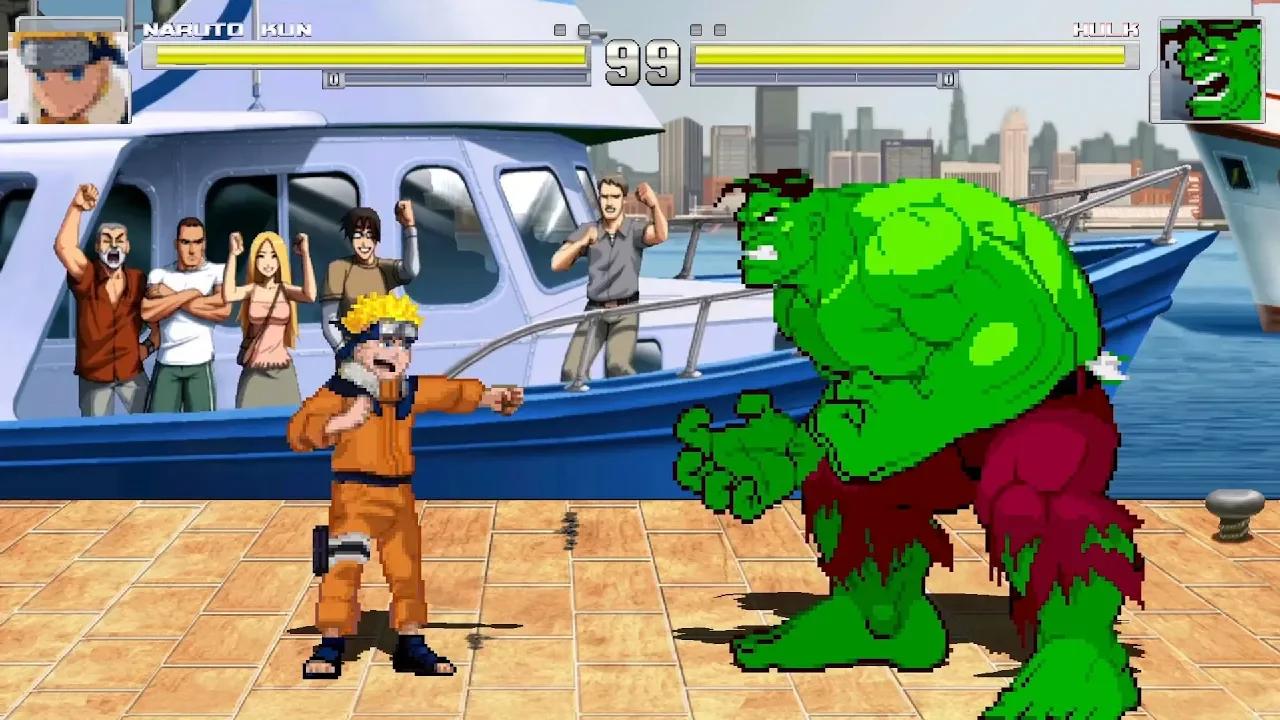 NARUTO vs HULK LUTA ÉPICA INSANA DE MUGEN!