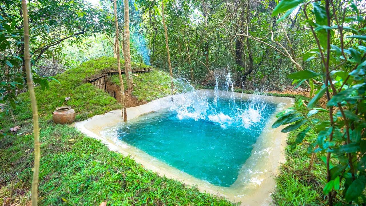 Build The Most Secret Underground Swimming Pool House By Ancient Skills