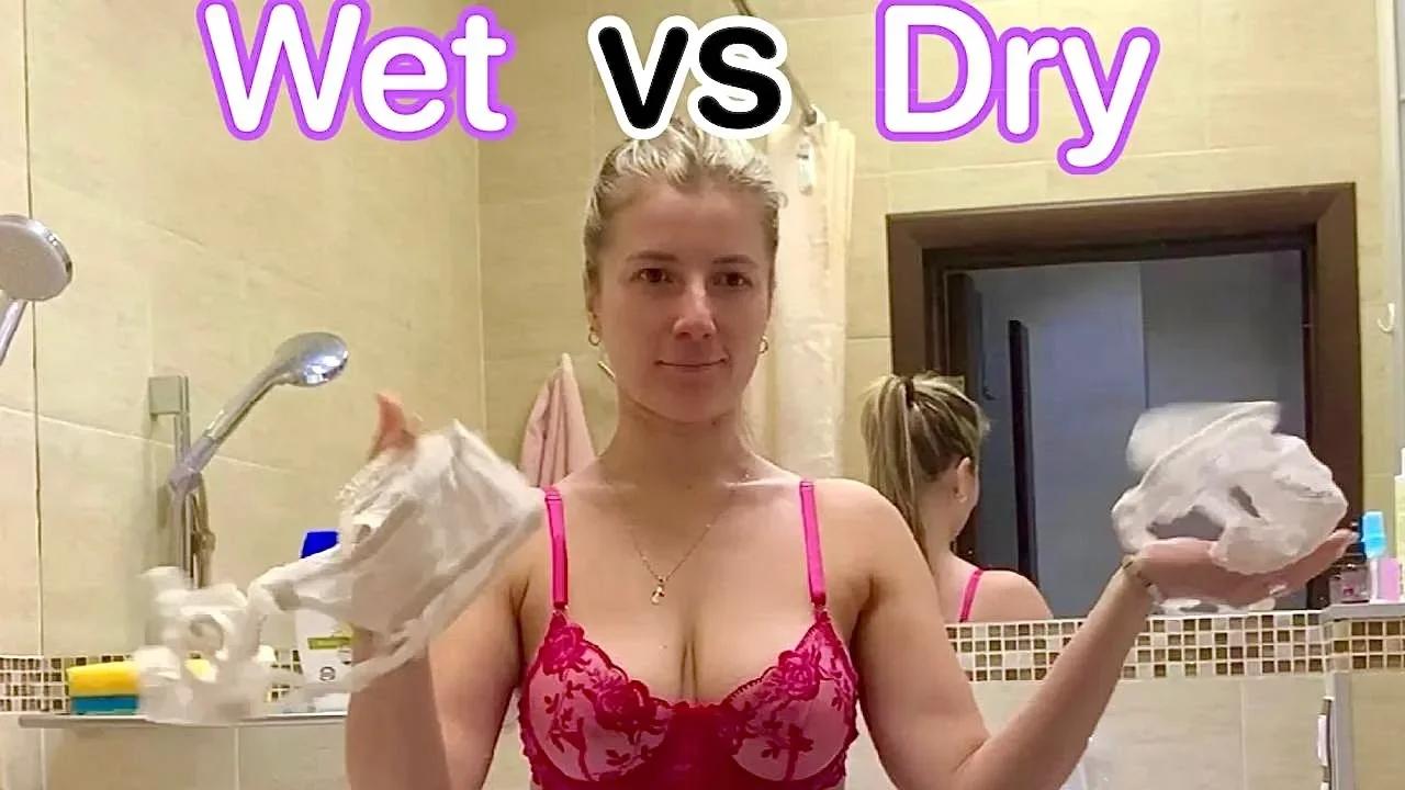 Let's get wet! Shower with me! WET VS DRY! || Anya p new video in wet dress
