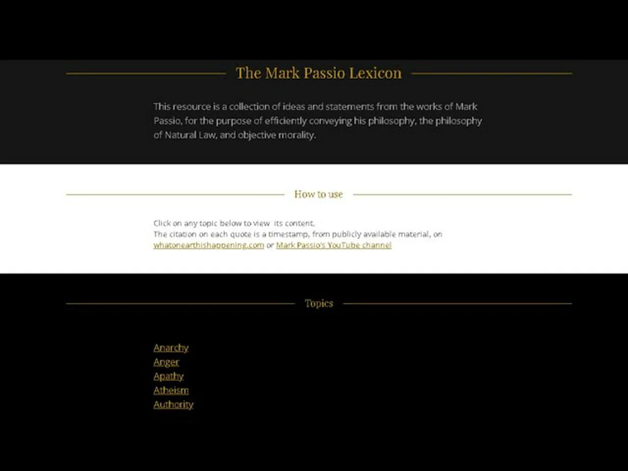 The Mark Passio Lexicon