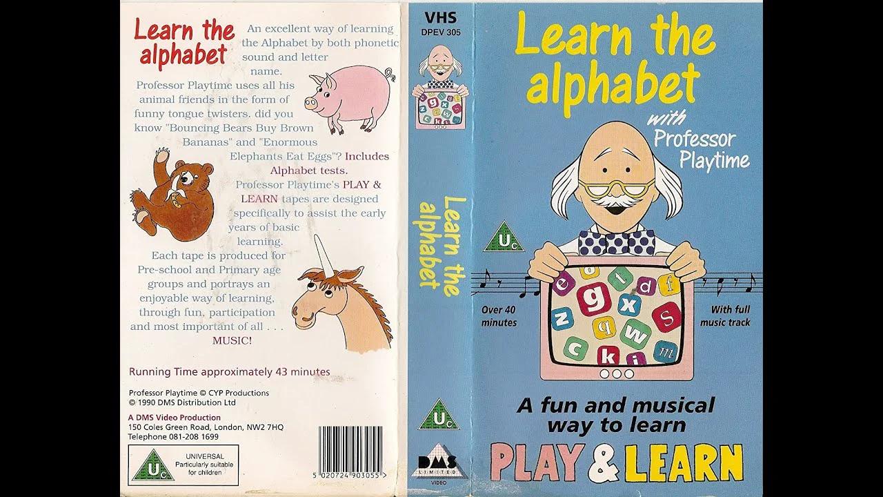 Learn The Alphabet With Professor Playtime (1990, UK VHS)