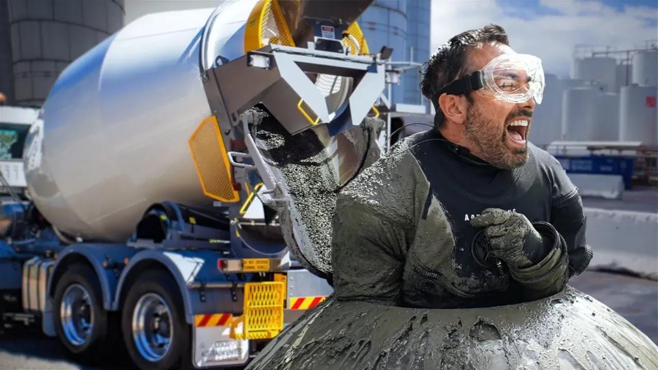 I explain concrete while getting buried in it