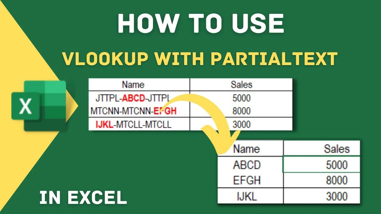 HOW TO GET VALUE USING VLOOKUP FROM THE PARTIAL TEXT| PARTIAL TEXT VLOOKUP HOW TO GET VALUE USING VLOOKUP FROM THE PARTIAL TEXT| PARTIAL TEXT VLOOKUP