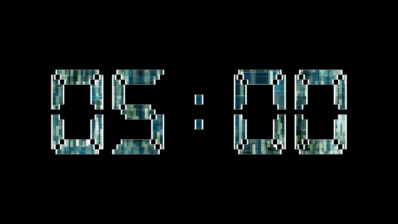 5 Minutes Pixel Timer Count Down Countdown Timer 5 Min 4k