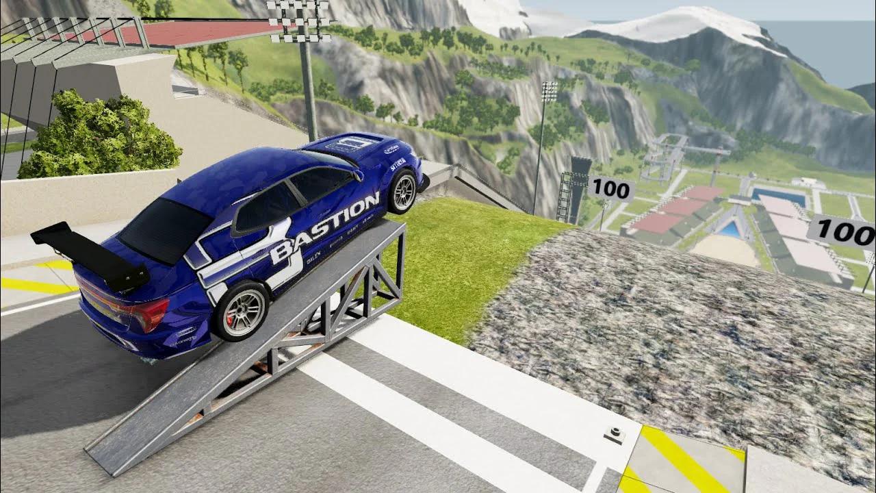 High Speed Flip Ramp Jump Crashes (Car Jump Arena) - BeamNG Drive High ...