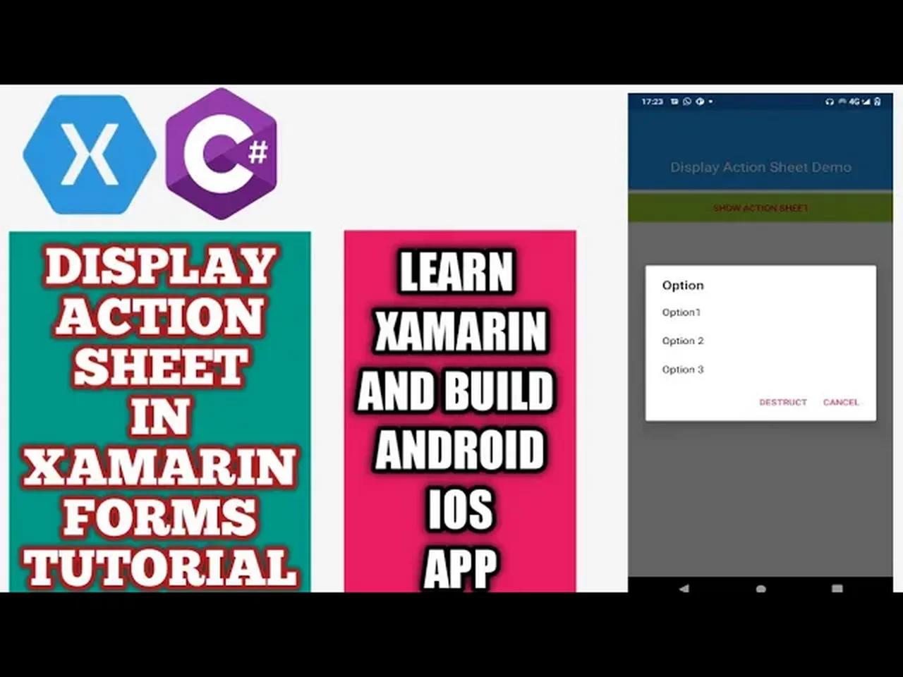 Xamarin Forms DisplayActionSheet | Display Action Sheet in Xamarin Forms | Xamarin forms ActionSheet
