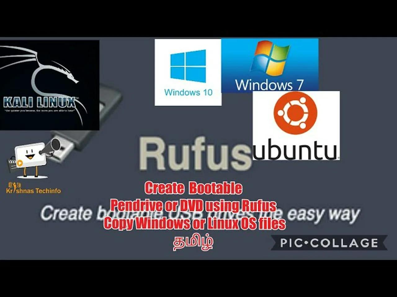 Create A Bootable Pendrive Or Dvd Using Rufus To Install Any Windows Or Linux Os தமிழ்