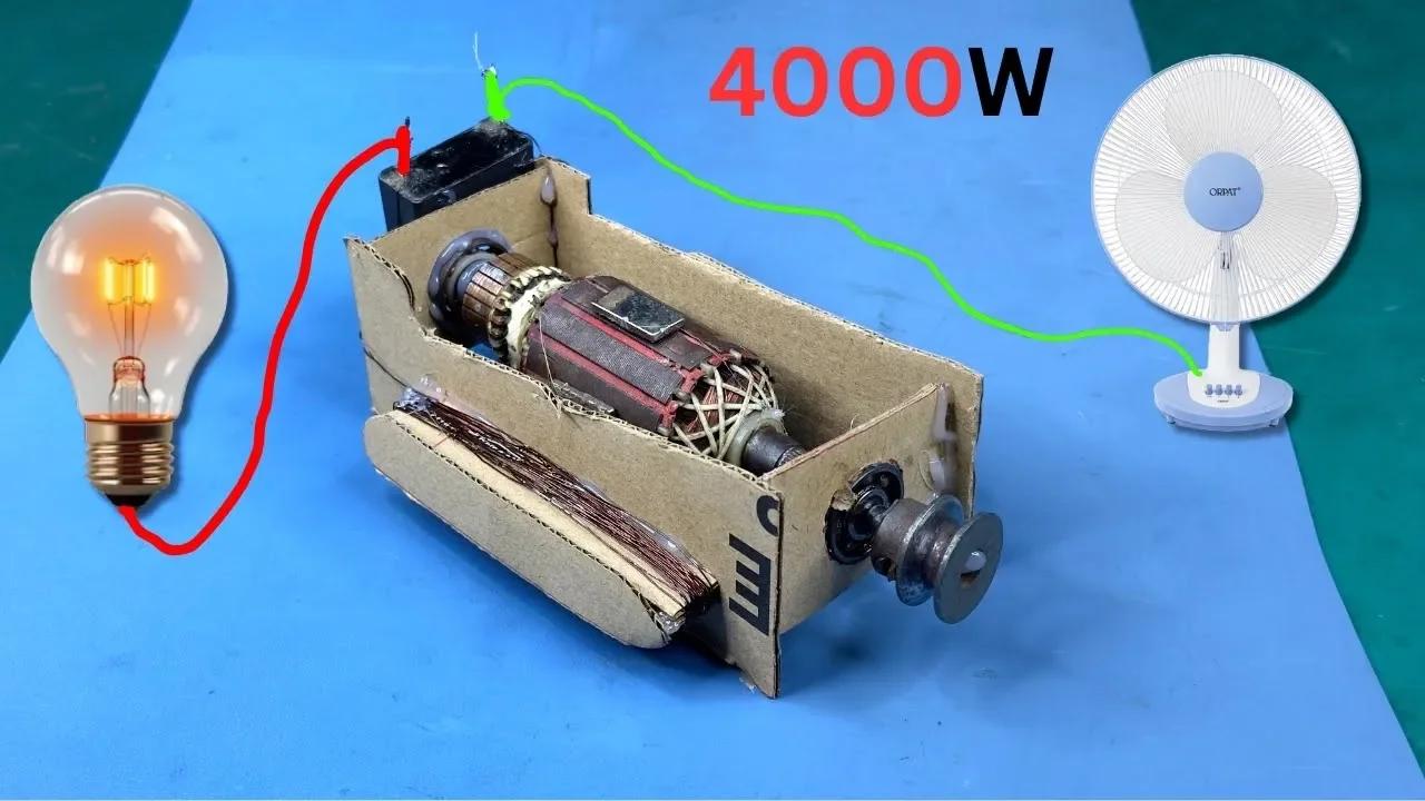 A 4000W POWERFUL Generator With Paper Board Alternator Motor