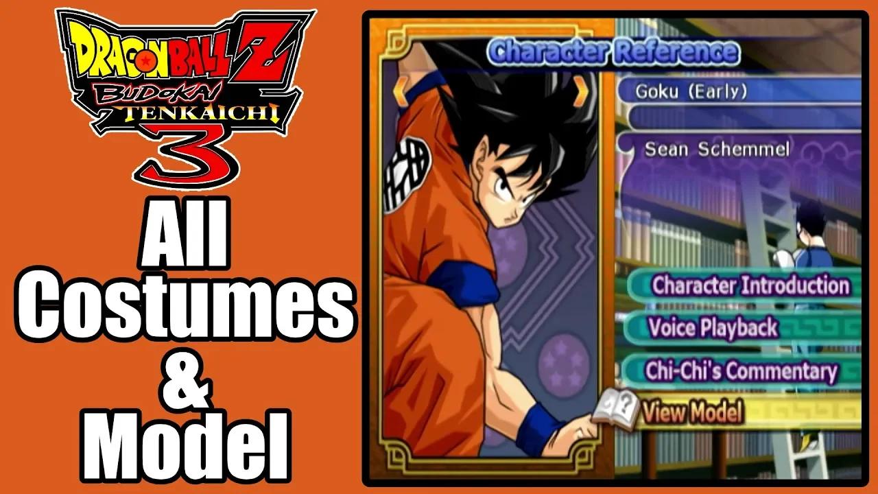 All Costumes & models Dragonball Z Budokai Tenkaichi 3
