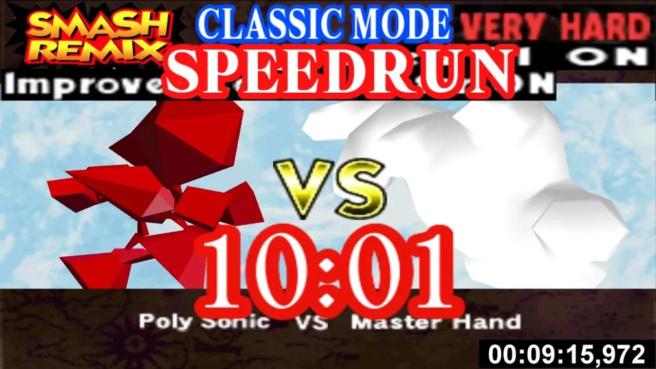 Smash Remix - Classic Mode Speedrun with Polygon Sonic (VERY HARD) in 10:01