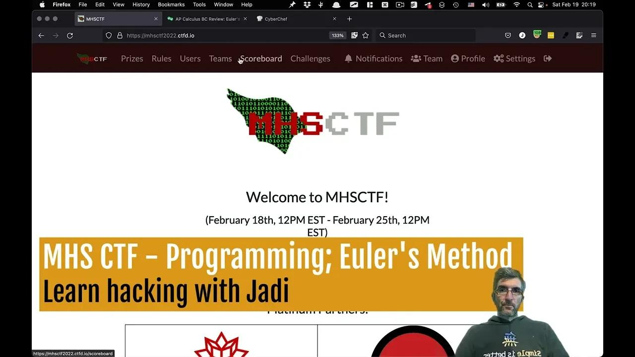A Programming Challenge Eulers Method Mhs Ctf