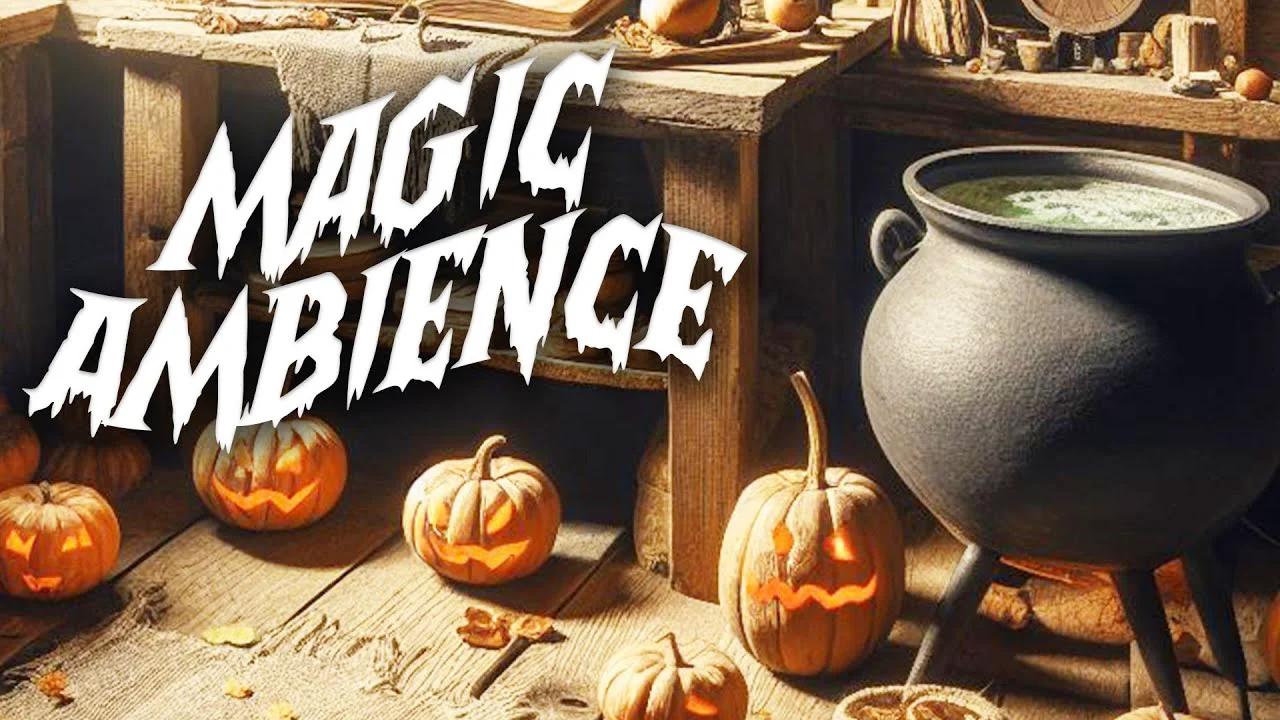 Cozy Cabin Ambience |🔮Magic Potion | Halloween Ambience | Spooky Night ...