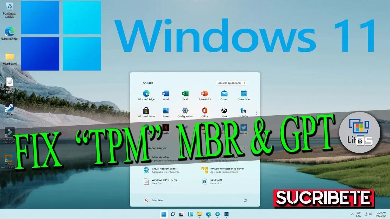 Windows 11 Pro (insider) Fix TPM 2.0 MBR & GPT