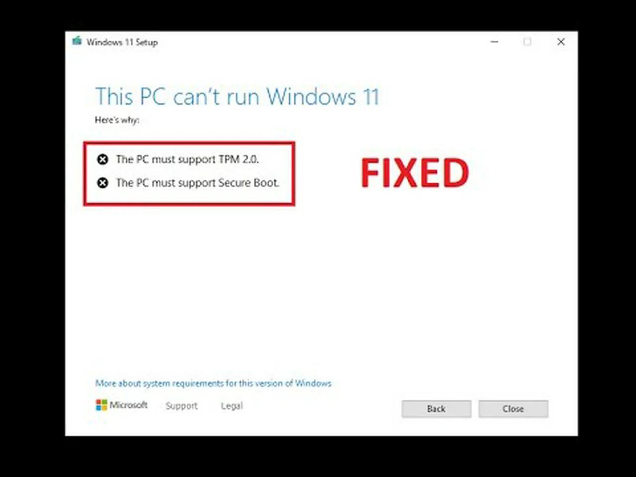 Fix: Install Windows 11 without TPM 2.0 and Secure Boot