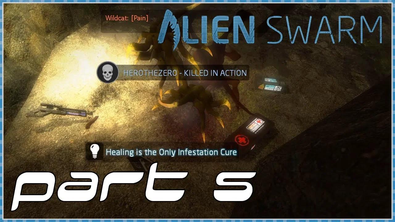 Alien Swarm Co-op Campaign Playthrough Part 5 - Not In The Face!