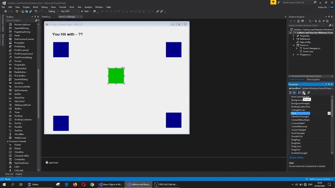C# Tutorial - Hit Test or collision detection with multiple objects in ...