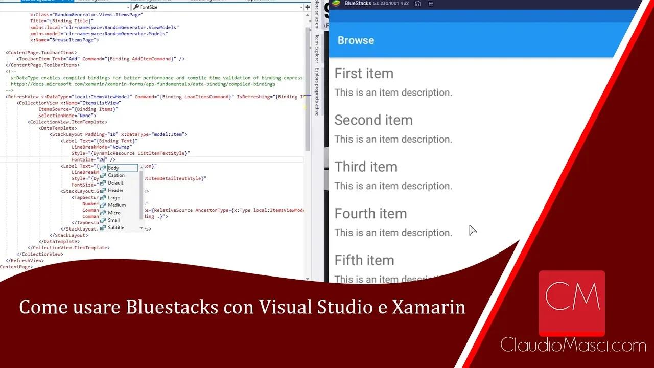 Come usare Bluestacks con Visual Studio e Xamarin