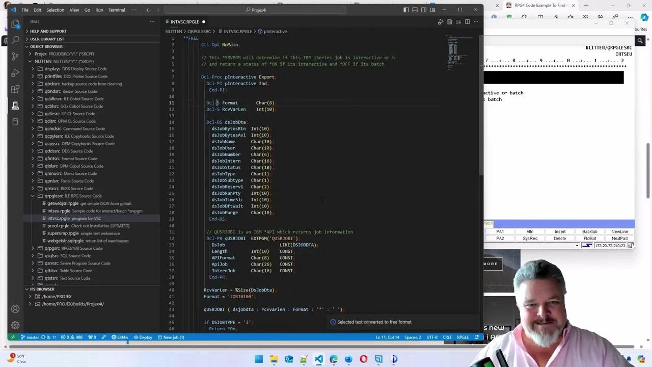 Upgrading RPG Column Based to Free with VS Code for IBM i