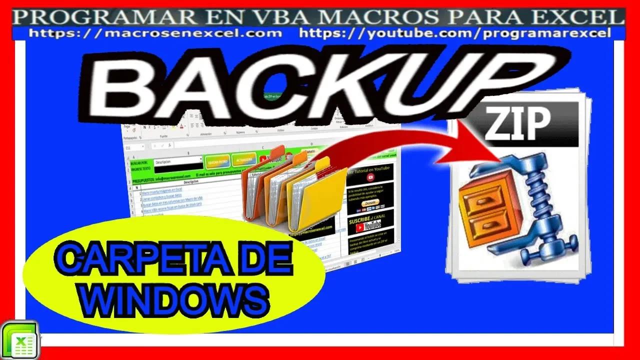 600 ️ Como CREAR BACKUP de Una 🔥 CARPETA en FORMA COMPRIMIDA ZIP con Excel VBA