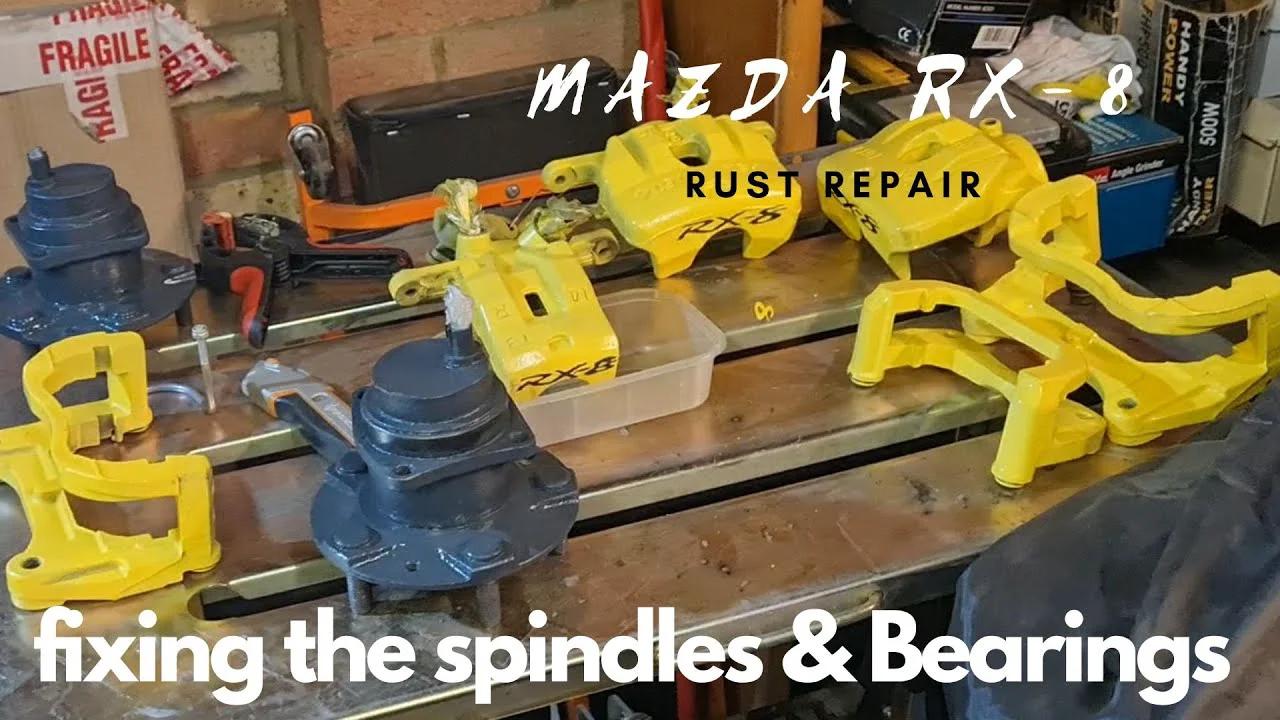 Mazda RX-8 Rust repair - rustproofing the front Spindles & Wheel Bearings