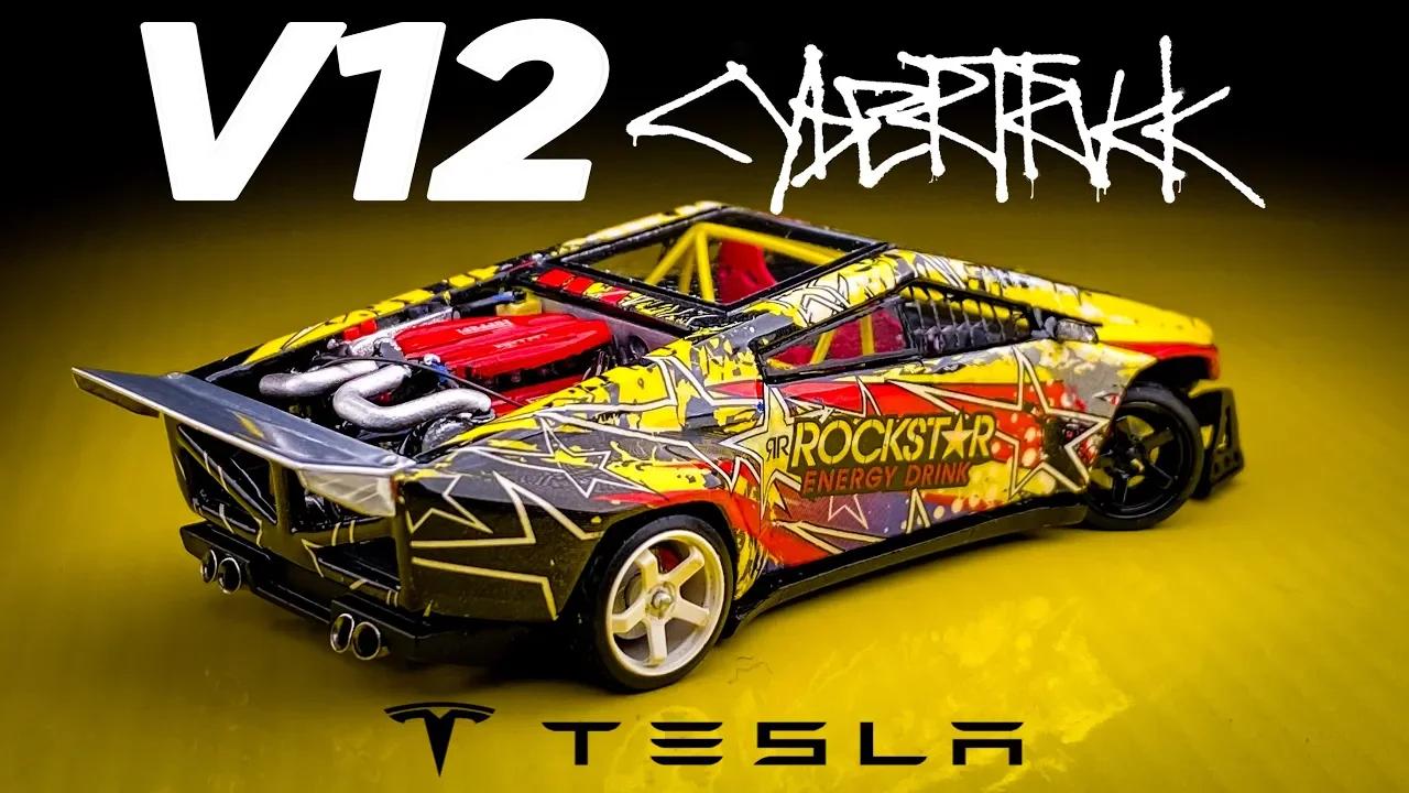 Tesla Cybertruck Drift build V12 Twin Turbo Engine with working ...