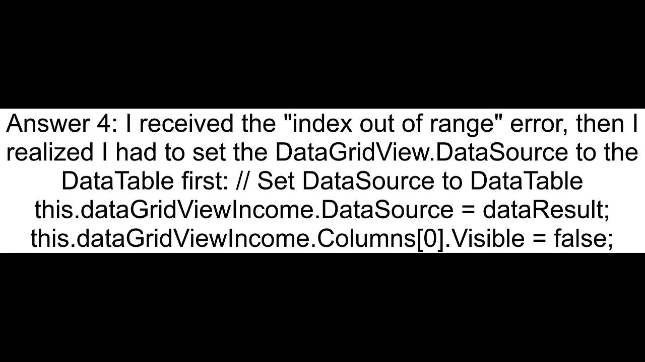 How To Hide Column In Data Table