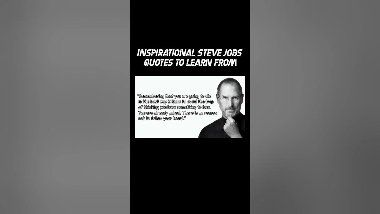 Inspirational Steve Jobs Quotes to Learn From #shorts #trending #viral ...