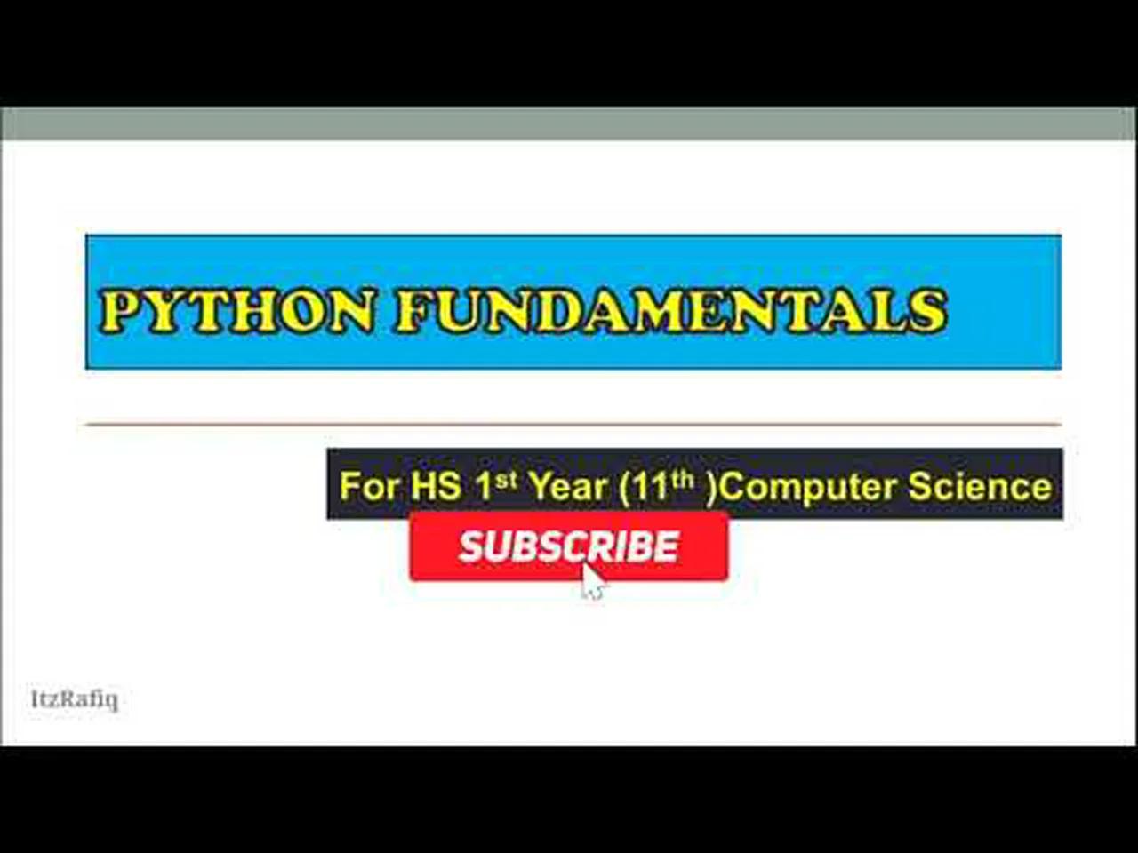 Fundamentals of Python | Chapter 3 | Class 11 Computer Science