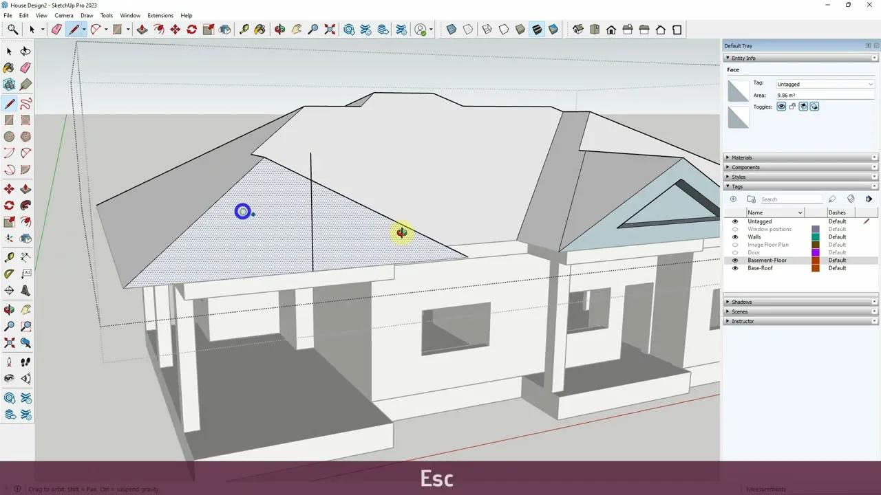 SketchUp Pro 2023 Roofing Tutorial - How to Create a Hip Roof or Gabled ...