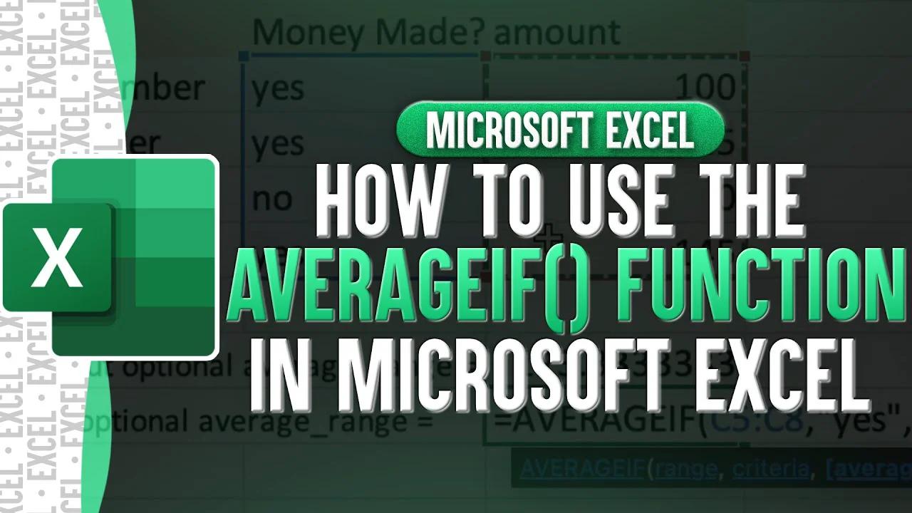 Averageif Function Averageif Microsoft Excel 2463