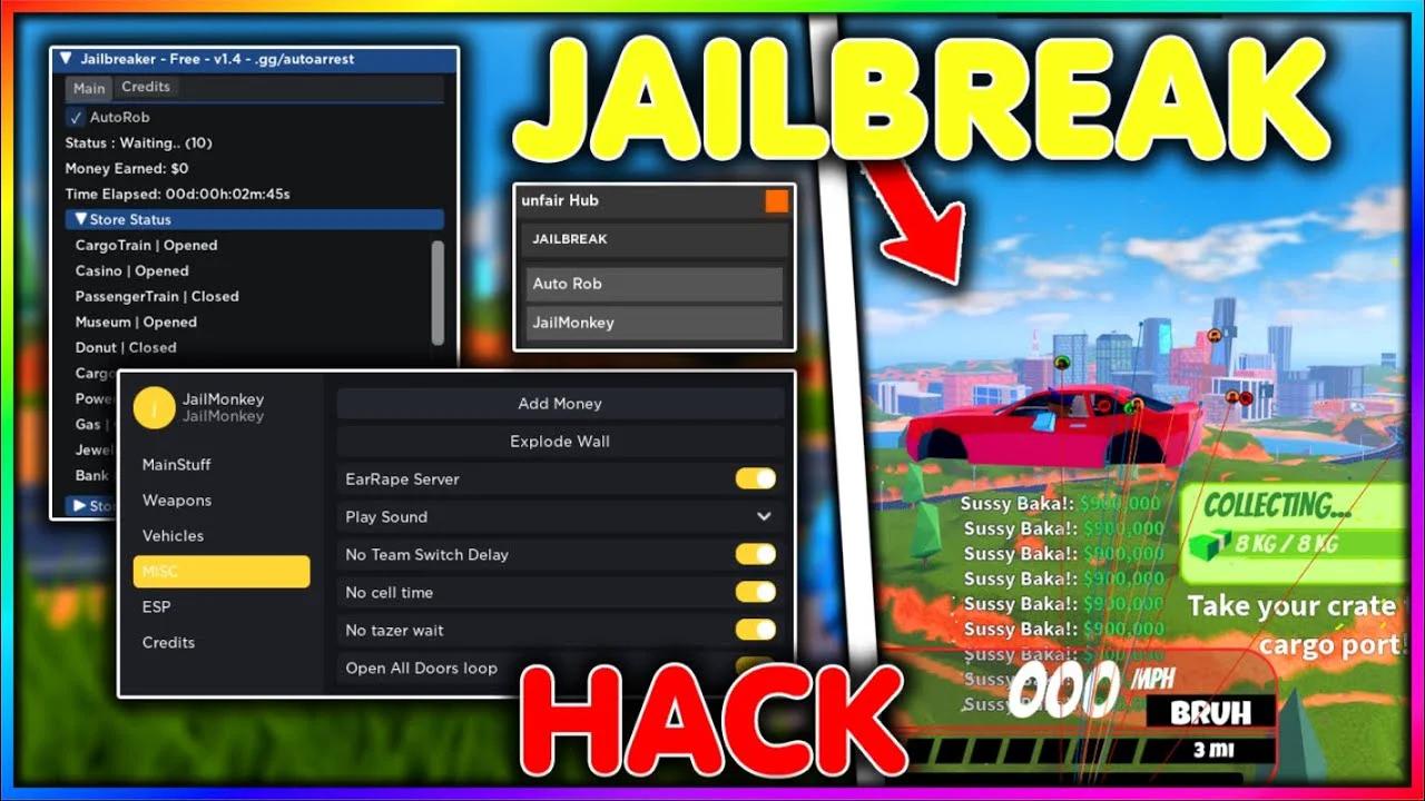 NEW Jailbreak Script Hack | AUTO ROB. ARREST AURA, CAR MODS, GUN MODS ...
