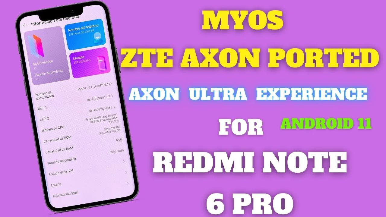 MyOS ZTE AXON Experience For Redmi Note 6 Pro | Gapps Included | Android 11🔥🔥🔥