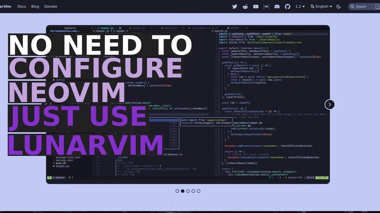 LunarVim Is A Project You Need To Know About