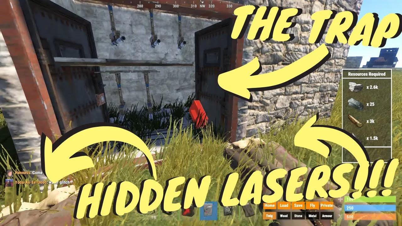 Rust: How to Build A Hidden Laser Trap Base | An Easy Electricity Trap ...