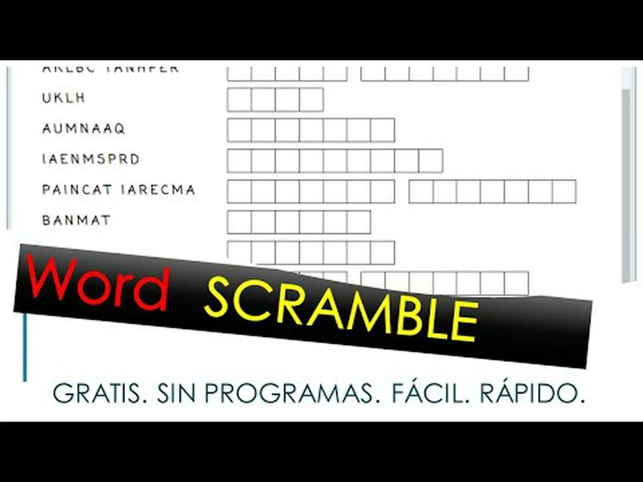 Crear El Juego Scramble para imprimir