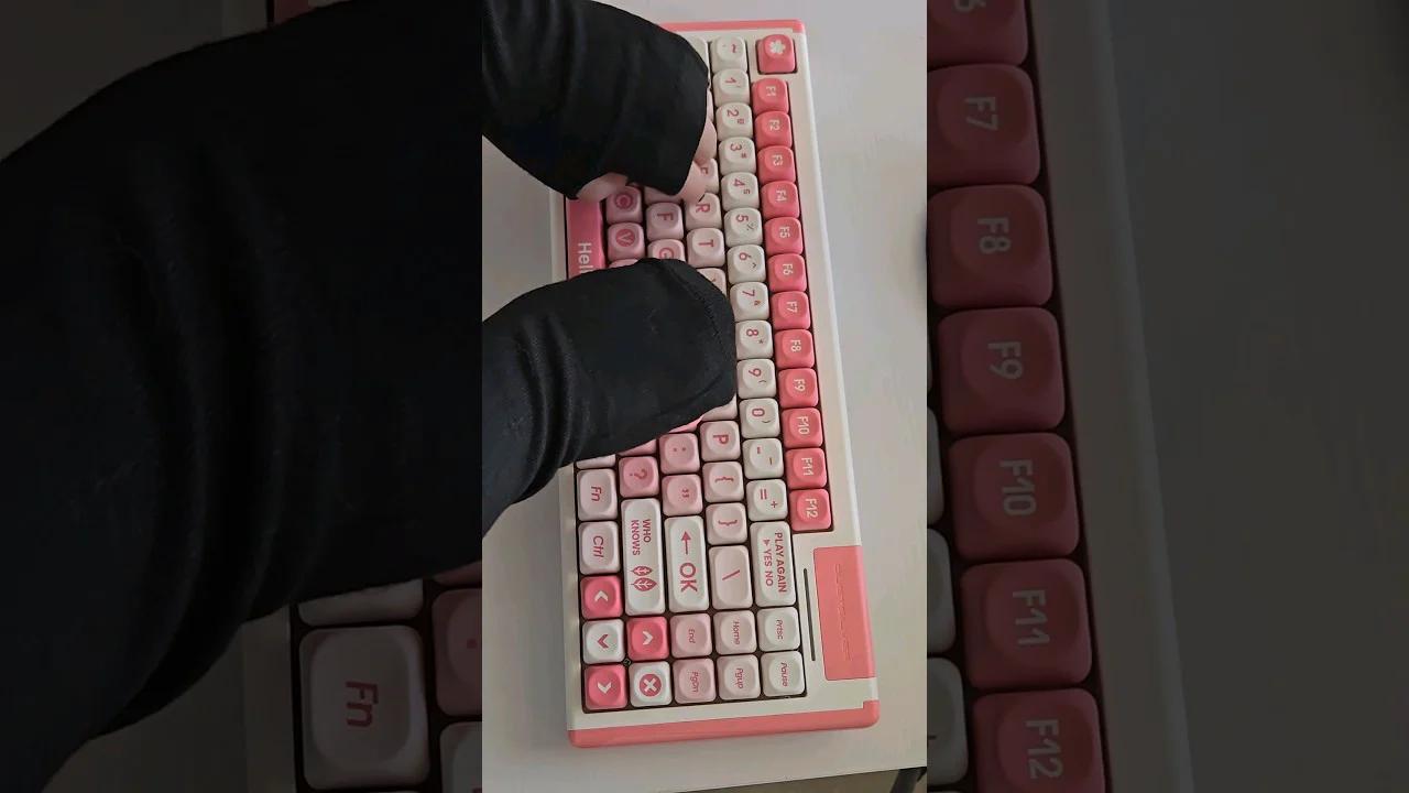 ASMR Unboxing pink keyboard ️ Not a paid promotion #asmr #keyboard # ...