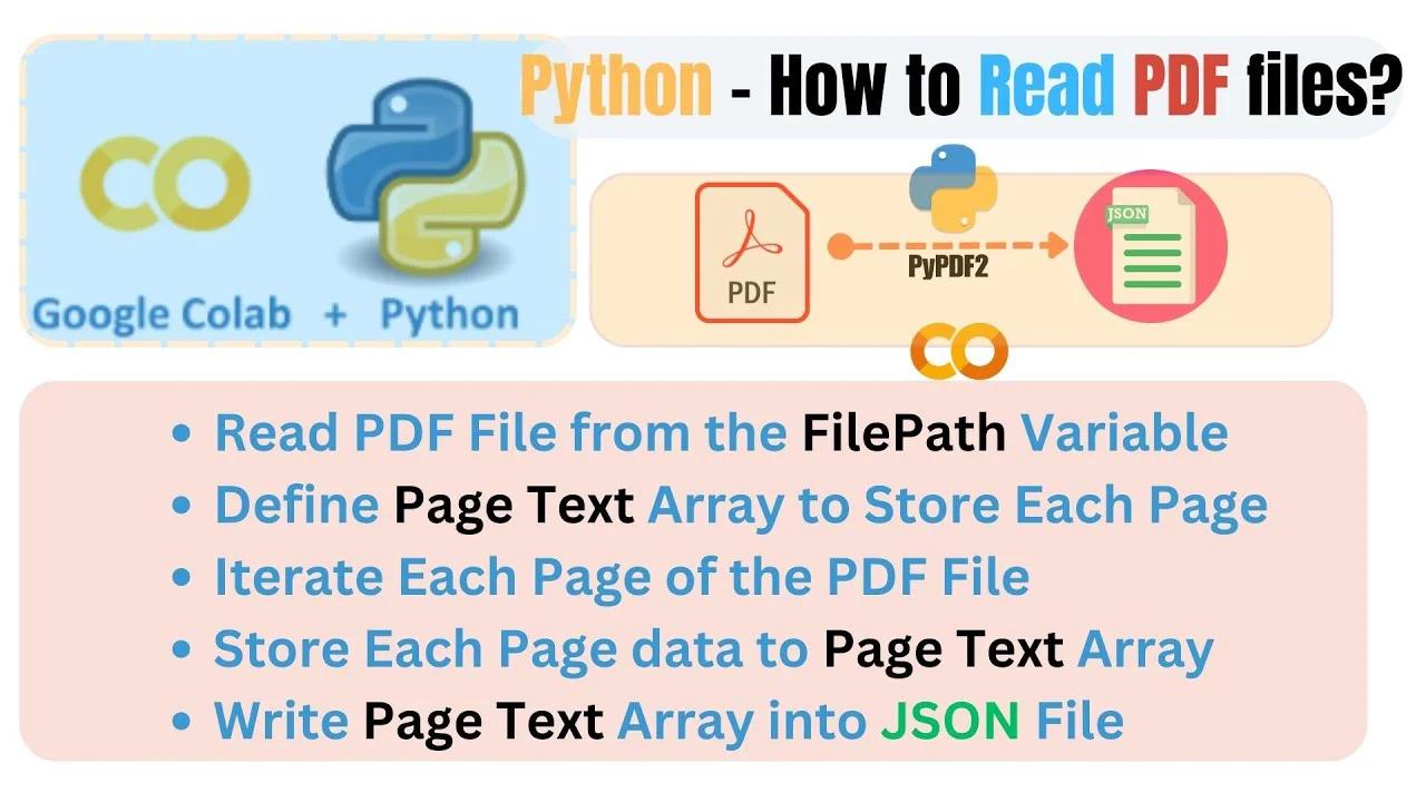Python - How to Read OR Convert PDF Files into JSON files