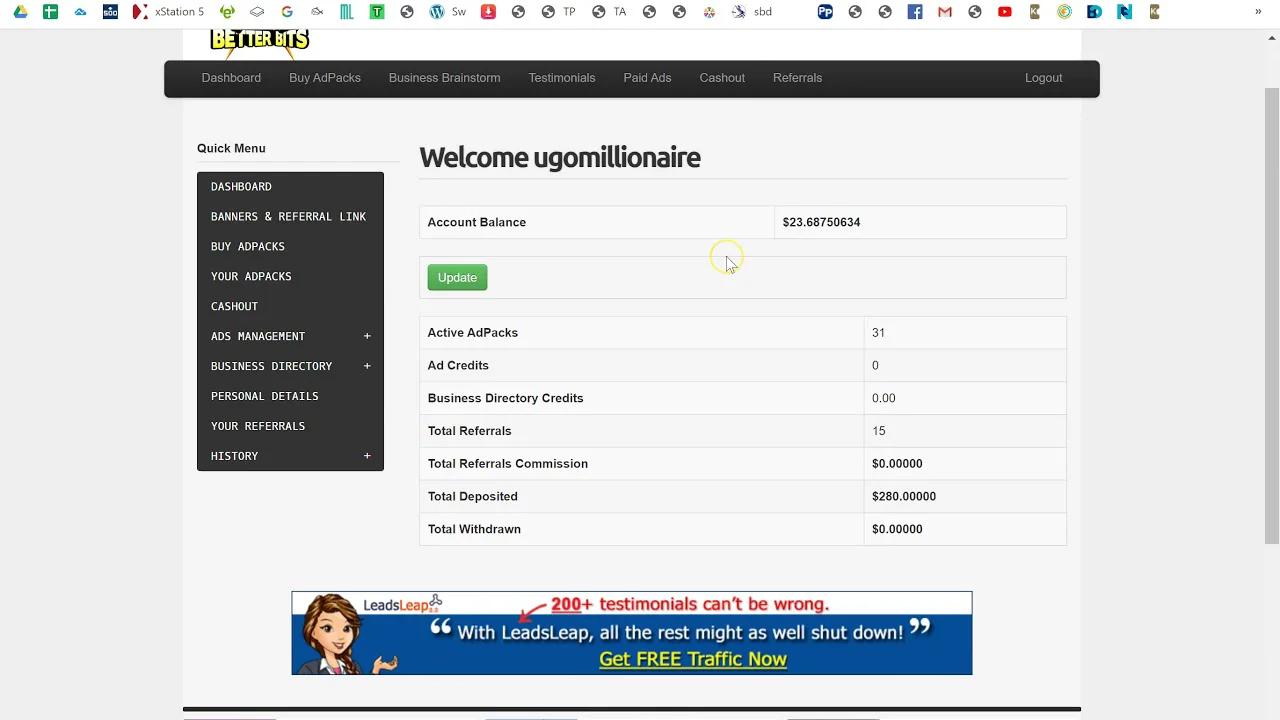 Better Bits Update $280 deposited. Stable long term program