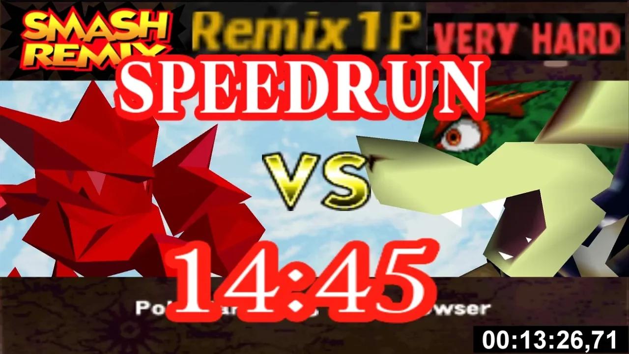 Smash Remix - Classic Mode Remix 1P Speedrun with Polygon Wario (Very Hard) in 14:45