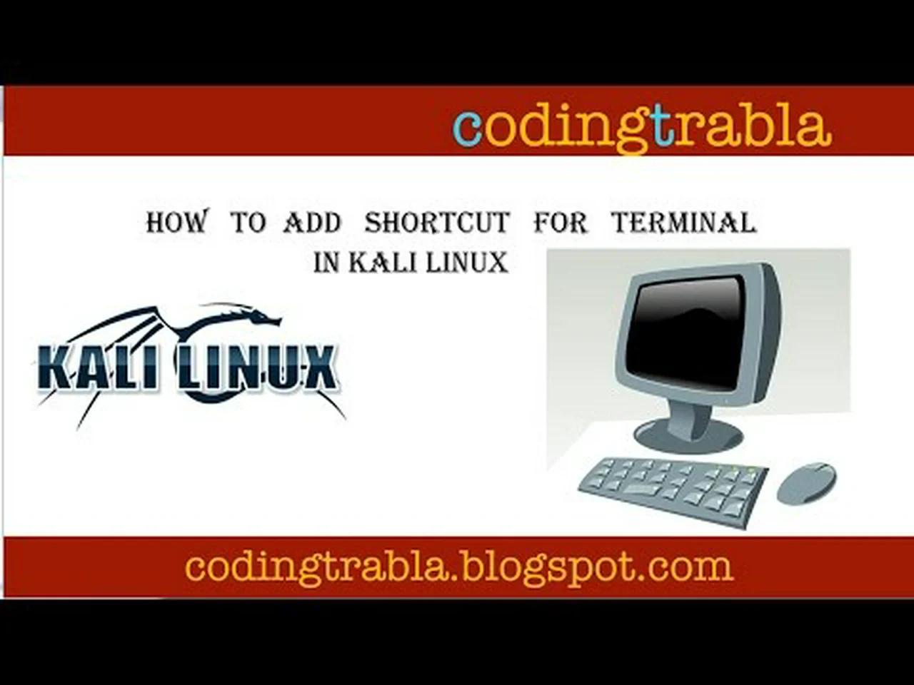 How to add shortcut for Terminal in Kali Linux byNP