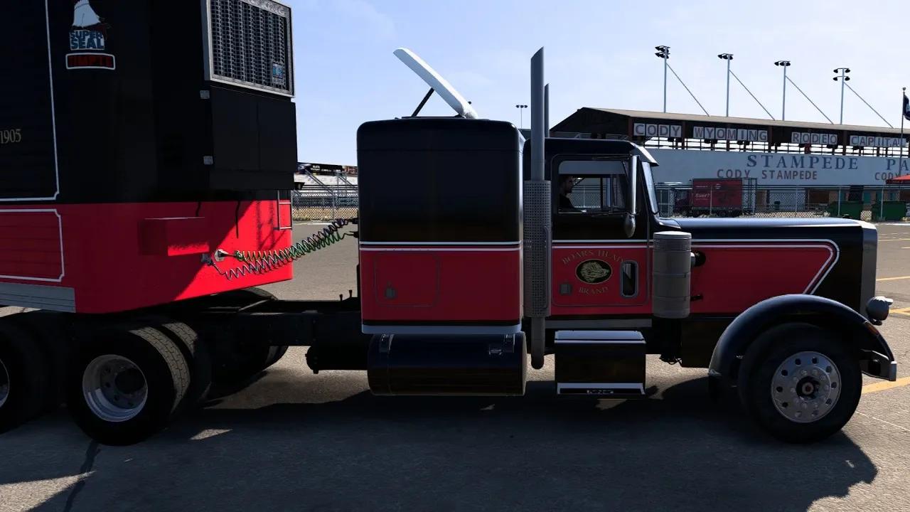 American Truck Simulator Triple Screens | Peterbilt 359 Outlaw Cody, WY ...