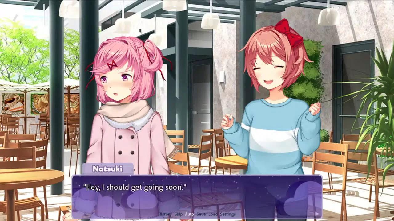 Cafe Time With Sayori & Natsuki- DDLC Blue Skies Playthrough Part Nine ...