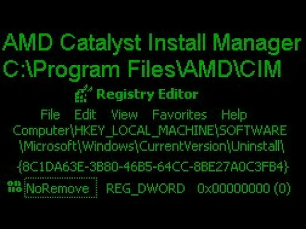 Uninstall AMD Catalyst Install Manager CIM NoRemove NoModify NoRepair ...