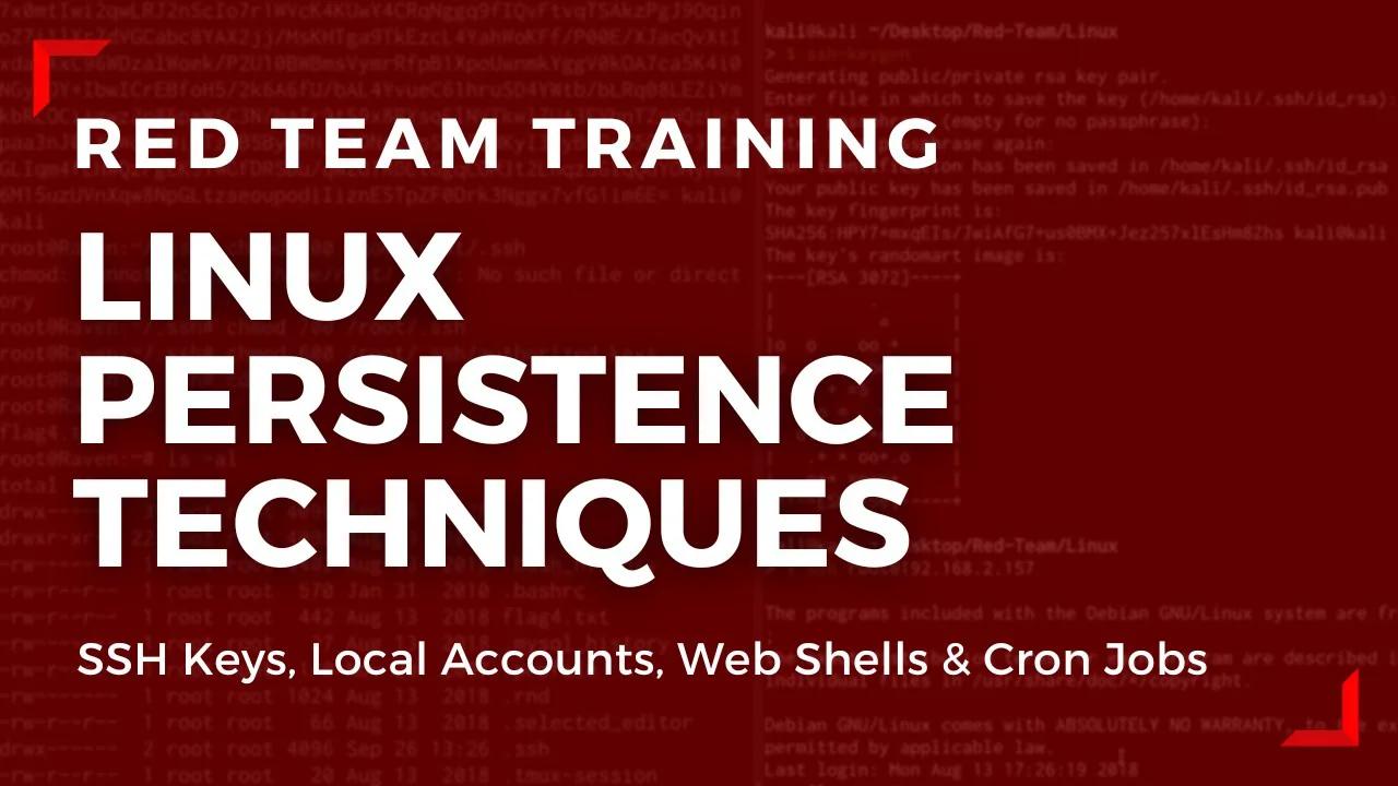 Linux Red Team Persistence Techniques Ssh Keys Web Shells And Cron Jobs