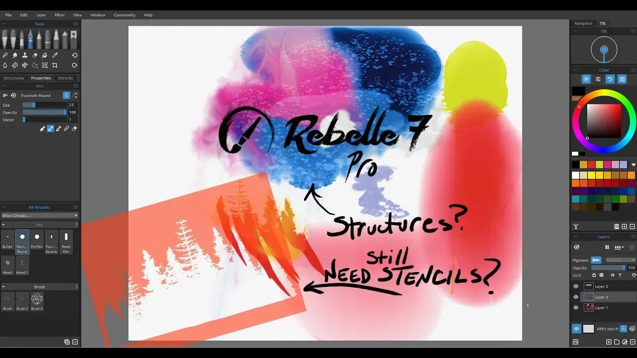 Rebelle 7 Pro How to use Structures vs. Stencils vs. Selection Tool